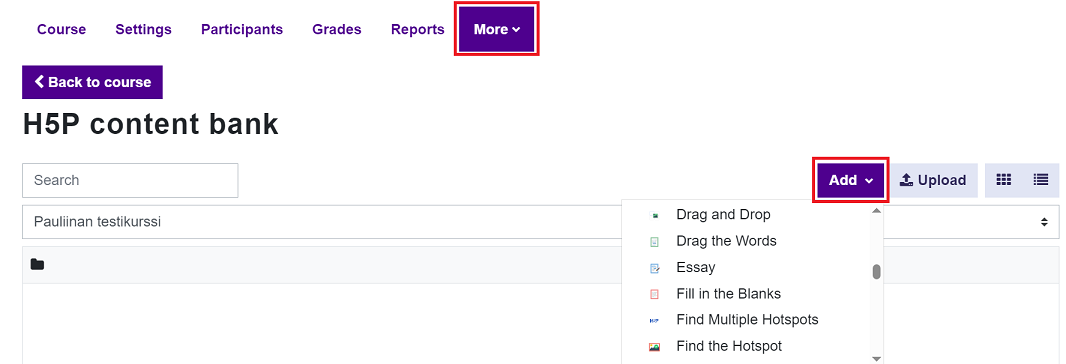 Quick instructions: H5P | TUNI Moodle